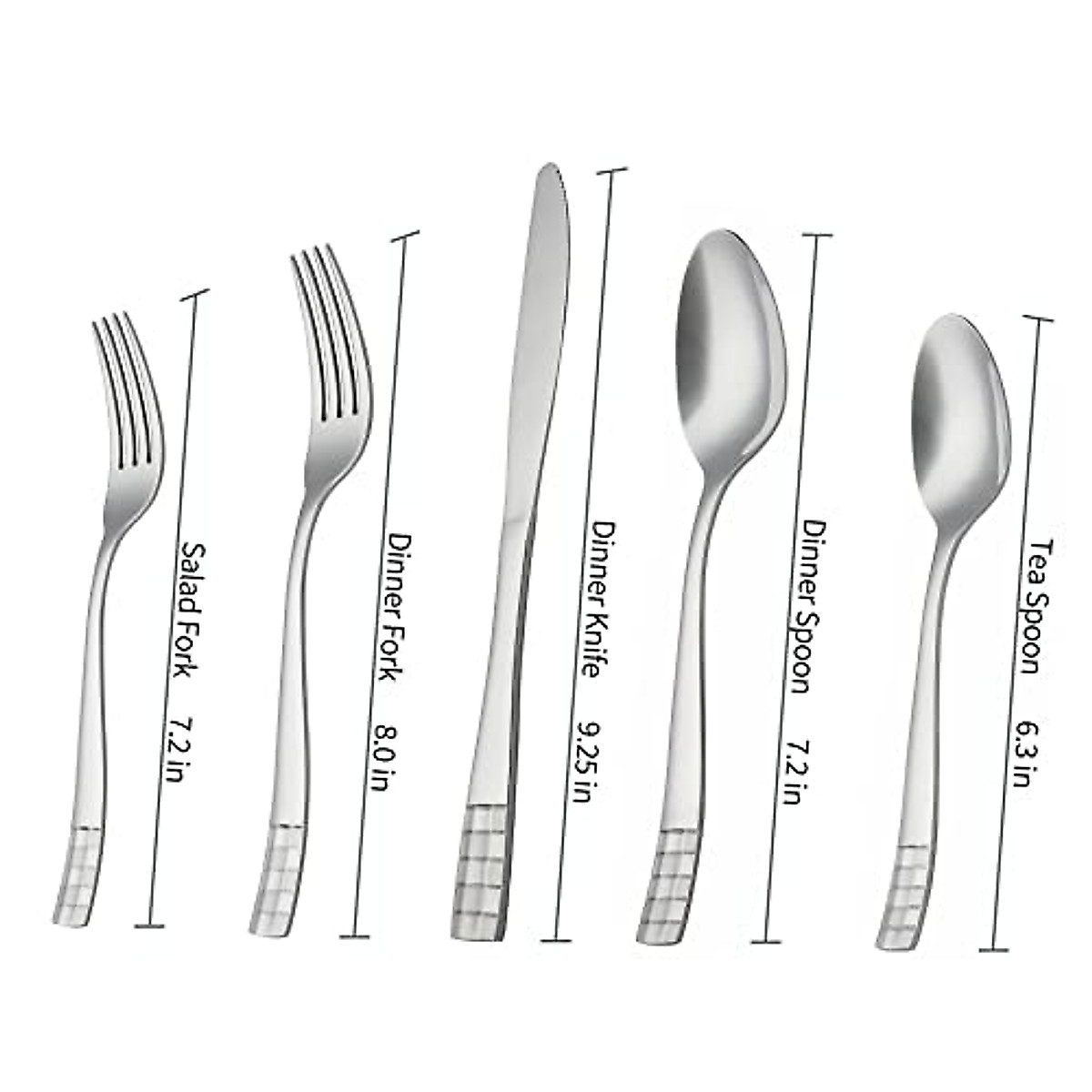 KOOMADE CHECKERS Silverware Set for 8, 40-Piece Stainless Steel Silverware with Forks/Knives/Spoons/Teaspoons, Dishwasher Safe Flatware for Home Use