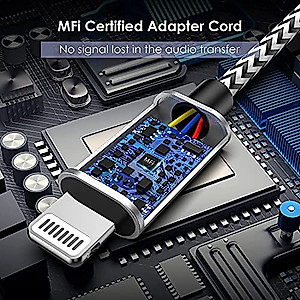 [Apple MFi Certified] Aux Cord for iPhone, 2Pack Lightning to 3.5 mm Headphone Jack Adapter Male Stereo Audio Cable for iPhone 13 12 11 XS XR X 8 7 iPad to Home Car Stereo/Speaker/Headphone, Silver