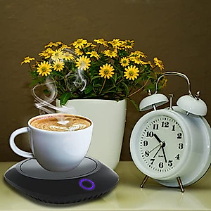 Electric Thermostat Coaster Auto Shut Off Candle Wax Cup Warmer for Hot Coffee Milk Tea Water Cocoa Warmer Desk Home Office Use Christmas Birthday Gift