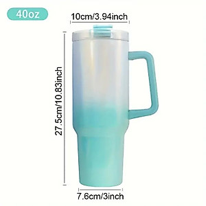 Icesip 40oz Sublimation Tumbler Blank, 20 Pack Sublimation Tumbler with Handle and Straw, Double Wall Vacuum Gradient Tumbler with Handle Blanks Stainless Steel for Heat Transfer Machine Printing