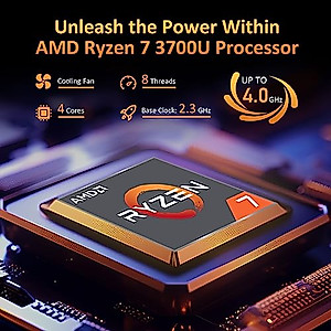 Auusda Laptop Computer with 16GB DDR4 512GB SSD, AMD Ryzen 7 3700U Up to 4.0 GHz, 15.6" 1920x1080 IPS, Backlit Keyboard, Fingerprint Unlock, Cooling Fan, Webcam, HDMI, USB-A x2, Windows 11 Pro