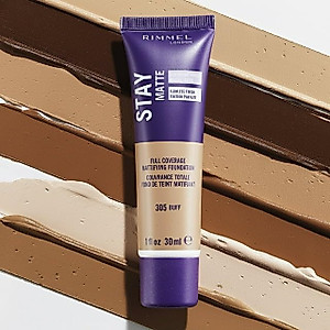 Rimmel London Stay Matte Liquid Mousse - 091 Light Ivory - Foundation, Lightweight, Shine Control, Oil-Free, 1oz