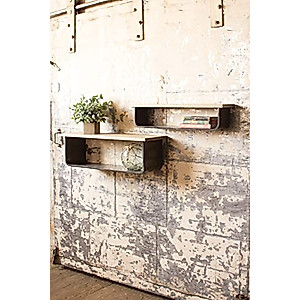 KALALOU CQ6472 SET/2 METAL AND WOOD WALL SHELVES