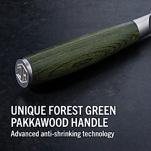 HexClad Steak Knife Set, 4-Pieces Damascus Stainless Steel Blades, Full Tang Construction, Pakkawood Handles