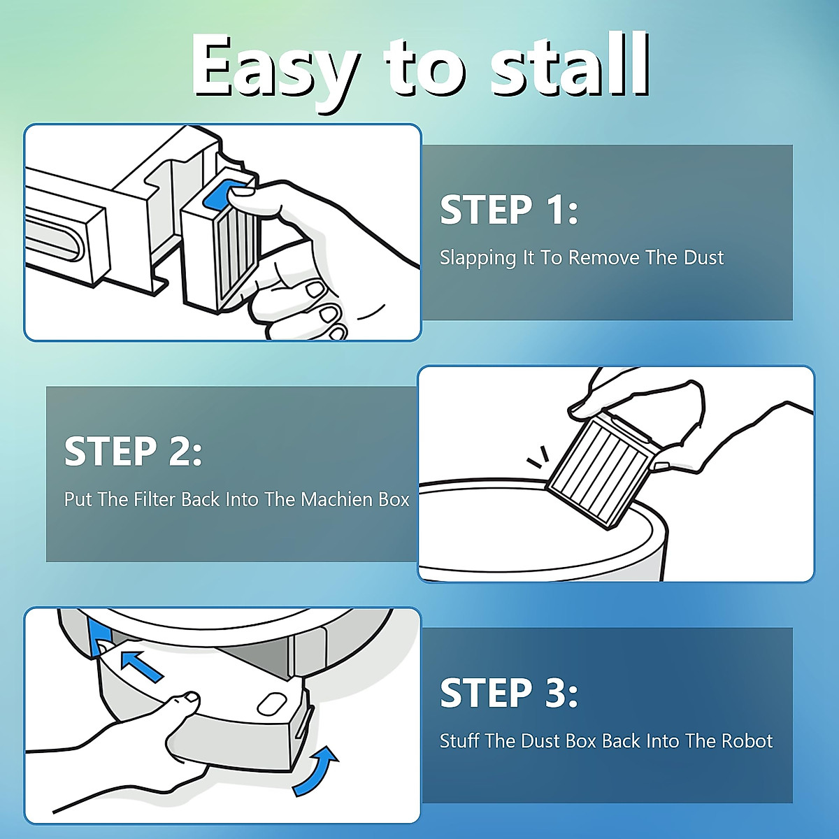 Improvedhand Filters Replacement Fit for i-Robot Roomba E I & J Series i1 i3 i3+ i4 i5/plus i7 i7+/plus i6 i6+ i8 i8+ E5 E6 E7 Vacuum Cleaner parts 4639161,12Pack Filter Replacements+1 Cleaning Brush