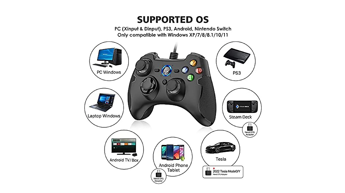 EasySMX Wired Gaming Controller for PC & PS3