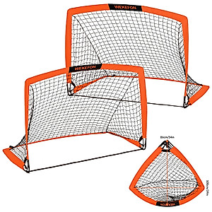 WEKEFON Soccer Goals, Set of 2 - Size 3.6'x2.7' Portable Foldable Pop Up Soccer Net for Backyard Training Goal for Kids and Youth Soccer Practice with Carry Bag