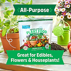Back to the Roots Organic All-Purpose Plant Food (5 lb. Value Size), Premium Blend, Safe & Sustainable Vegan Formulation Made with Kelp and Alfaalfa Meal, Mycorrhize, and Rock Phosphate Minerals