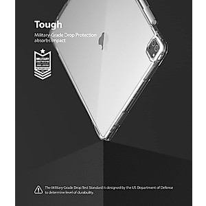 Ringke Fusion Plus [Case + Pencil Holder] Compatible with iPad Pro 12.9 Case (6th Generation 2022, 5th Generation 2021) Transparent Hard Back Shockproof Double Air Pocket Bumper - Clear