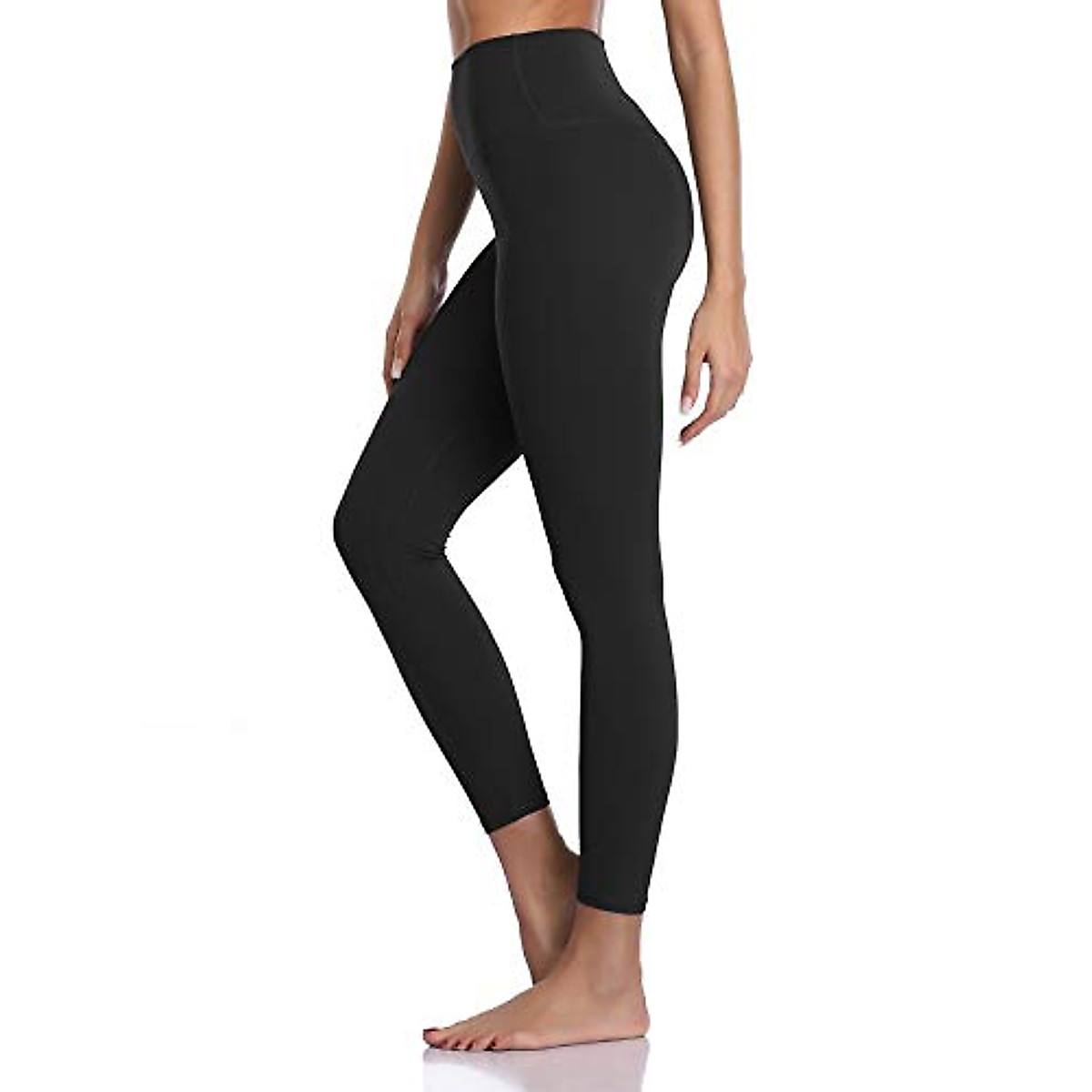 Colorfulkoala Women's Buttery Soft High Waisted Yoga Pants 7/8 Length Leggings (XL, Black)