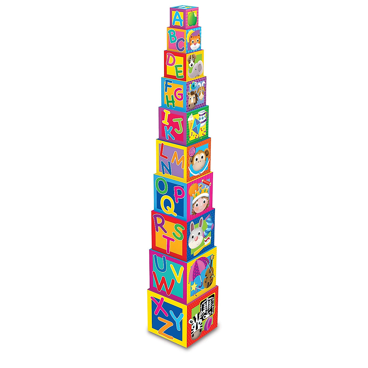Learning Journey International LLC Play & Learn - Stacking Cubes - STEM Toddler Toys & Gifts for Boys & Girls Ages 12 Months and Up - Mind Building Developmental Learning Toy, Multi (100257)