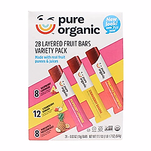 Pure Organic Layered Fruit Bars Variety Pack 28 count (Pack of 1).