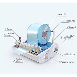 Dental Packaging Sealer, Portable Dental Sealing Machine, 6-level Temperature Adjustment, 250mm Max Sealing Width, For Hospital, Clinic, Lab