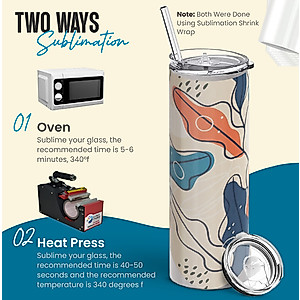The Brandster Sublimation Tumblers 20 OZ Skinny Bulk, Double-Walled Stainless Steel Sublimation Blanks Tumblers, with Lid, Straw, Heat Tape, Shrink Wrap, Gift Boxed to Personalize & Gift