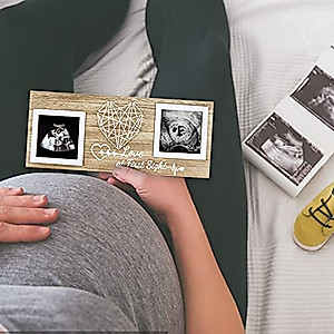 Baby’s First Sonogram Frame,Sonogram Ultrasound Frame for Two Scan Photo Keepsake Frame Gift for Pregnant Mom to be (Love At First Sign) (Love At First Sign)