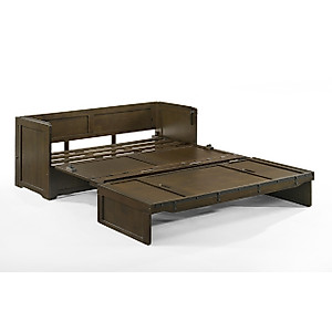 Night & Day Furniture Murphy Cube Cabinet Bed (Rustic Brown w/Ranchero Hardware, Queen)