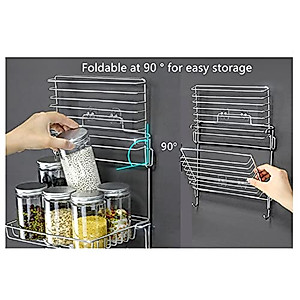 Luoer&Zima Shower Caddy 3-Layers Bathroom Shelf, No Drilling Traceless Adhesive Collapsible Bathroom Storage Organizer, Stainless Steel Rustproof Food Storage Basket 4 Pack