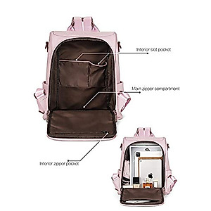 Telena Backpack Purse for Women, PU Leather Anti Theft Travel Backpack Purse Shoulder Bags with Tassel Pure Pink