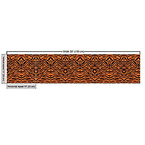 Ambesonne Safari Fabric by The Yard, Illustration of Tiger Skin Pattern Tropical Jungle Elements Continued, Decorative Fabric for Upholstery and Home Accents, 1 Yard, Orange Charcoal