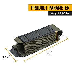 IDOGEAR Pistol Mag Pouch 9mm Magazine Pouches MOLLE Holder with Carbon Fiber Patterned PP Plate Construction Single Magazines Carrier(Ranger Green)
