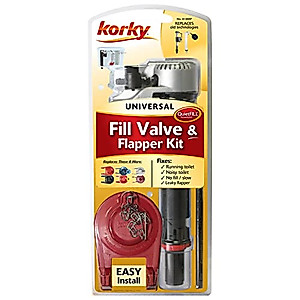 Korky 818MP QuietFILL® Platinum Universal Toilet Fill Valve & 2" Toilet Flapper Kit