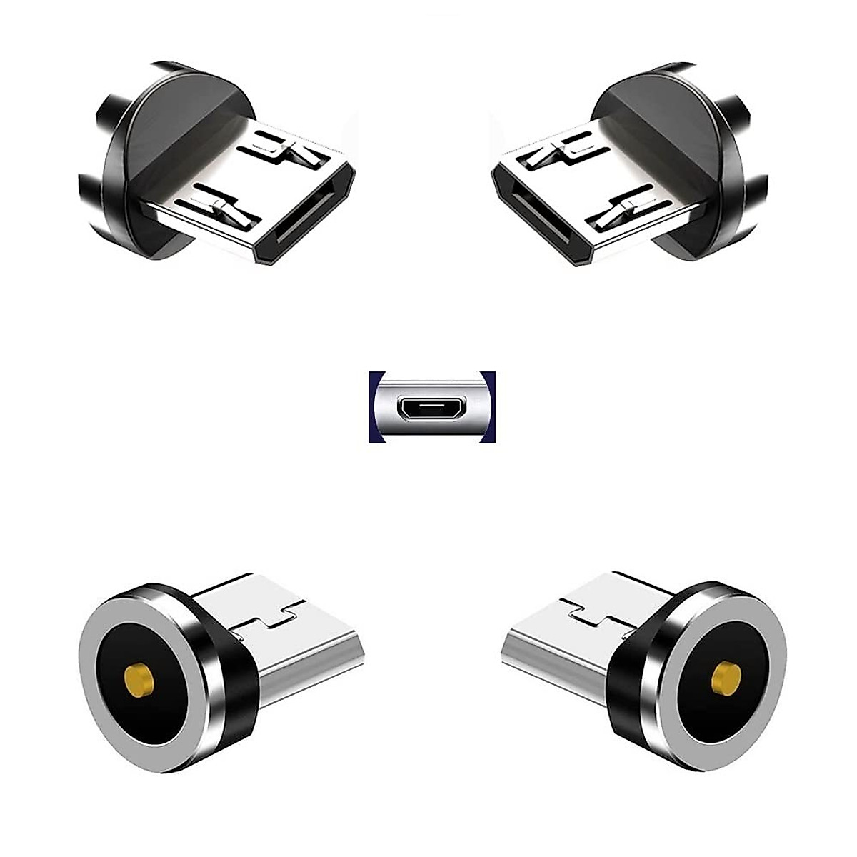 Raosky Magnetic Charging Series (Micro Tips),Just 4 Micro Tips Without Nylon Braided USB Cable No Charger Cords.
