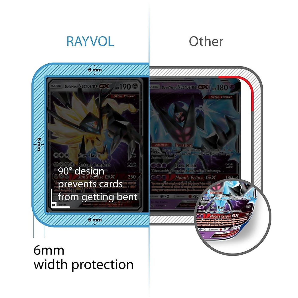 Rayvol Carrying Case for Pokemon Trading Cards, Fits up to 400 Cards, Card Holder with Hand Strap & Carabiner, Black