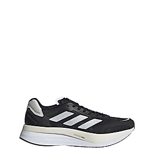 adidas Men's Adizero Boston 10 Sneaker, Black/White/Gold Metallic, 11