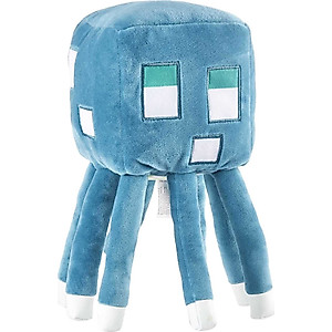 Mattel Minecraft Glow Squid Plush Figure with Lights & Sounds, Glow-in-The-Dark Soft Toy Based on Video Game, Collectible Gift for Fans Age 3 Years & Older