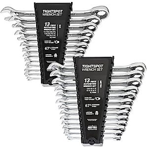 Jaeger 26pc IN/MM TIGHTSPOT Ratcheting Wrench Set - MASTER SET With Inch & Metric Ratchet Speed Wrenches And A Quick Access Wrench Organizer - Our standard in combination wrench sets from gear to tip