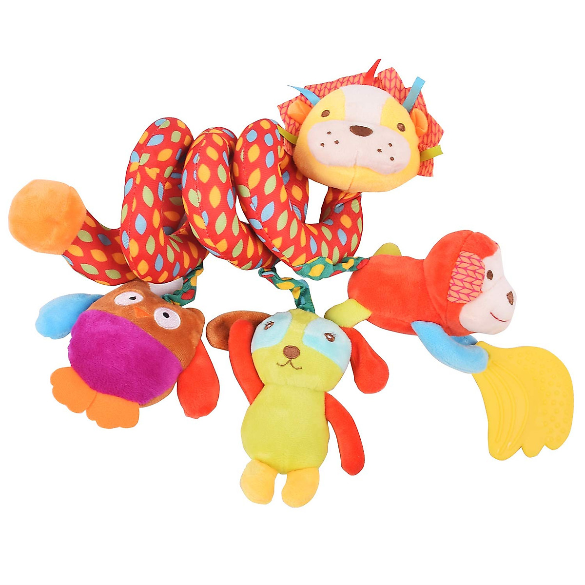 DRM Folding Toddler Swing with Spiral Hanging Toys - Heavy-Duty Indoor Outdoor Baby/Child Swing Set with Safety Seat for 9-36 Months Old