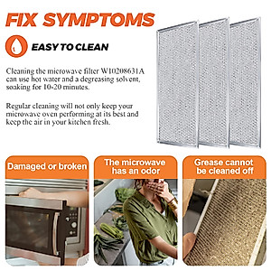 Beaquicy W10208631A Microwaves Grease Filter Approx. 13" x 6"- Replacement for Whirlpool GE Microwaves 3 Pack