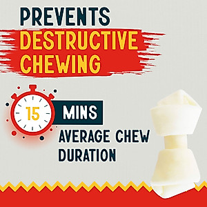 Canine Chews 2-3" Mini Knotted Rawhide Dog Bones for Small Dogs Natural Dog Treat Chew (8 Pack)