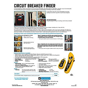 IDEAL INDUSTRIES INC. 61-534 Digital Circuit Breaker Finder with Digital Receiver and GFCI Circuit Tester,Yellow