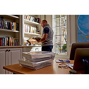 Plano PLA1313 Single Cubby Cube | Clear Storage Bin with Secure Latch, Clear with White Latch