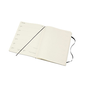 Moleskine Classic 18 Month 2021-2022 Weekly Planner, Soft Cover, XL (7.5" x 9.75"), Black