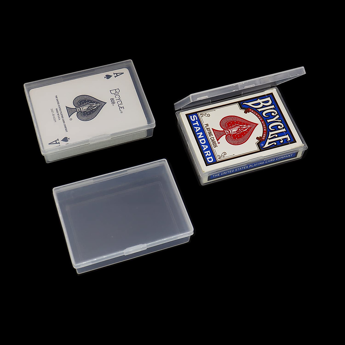 Playing Card Deck Cases 6pcs Plastic Empty Playing Card Box Holder Storage Case Organizer Snap Closed, Suitable for 3.5X2.5 inch Game Gard (NO Cards)