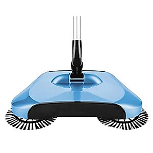 IMIKEYA Push Sweeper Floor Carpet Sweeper Manual Sweeper Cleaner 360° Rotating Floor Cleaning Mop for Home (Blue)
