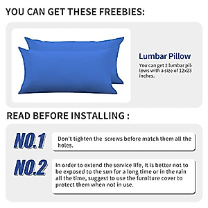 Outdoor Patio Brown Rattan Furniture Set 4 Piece PE Wicker Sectional Sofa Garden Couch with Royal Blue Cushion