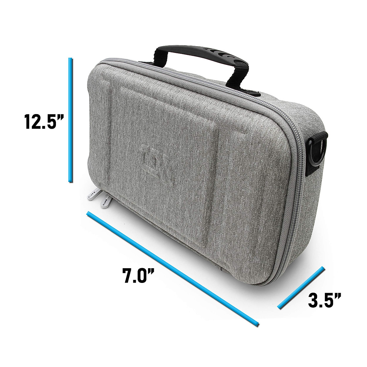 CASEMATIX Gray Audio Mixer Case Compatible With Yamaha AG06MK2 USB Interface or Yamaha AG03MK2 Audio Mixers & Recording Accessories - Includes Carry Case Only with Shoulder Strap and Carry Handle