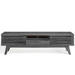 Modway Render Mid-Century Modern Low Profile 59 Inch TV Stand in Charcoal