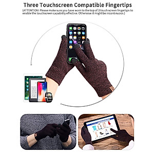 MAYLISACC Winter Hat Scarf and Glove Set for Women, Wine Red Warm Ladies Beanies Loop Scarves and Touchscreen Gloves