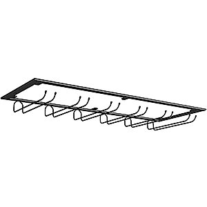Household Wine Glass Rack, Wine Cabinet Goblet Rack, Wine Glass Rack, Wine Rack Hanging Rack,60x20cm (Color : Black, Size : 60 * 20cm)