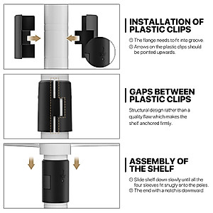 MoNiBloom Heavy Duty Carbon Steel Garment Rack, 66 Inch Expandable, with Shelves, for Hanging Clothes, Load 1000lbs, White