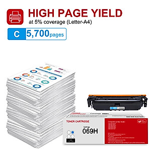1 Pack 069H 5097C001 Cyan Toner Cartridge 069H 5097C001 Compatible 5097C001 Replacement for Canon imageCLASS LBP673Cdw LBP674Cx LBP674Cdw MF752Cdw MF753Cdw MF751Cdw MF756Cx Printer