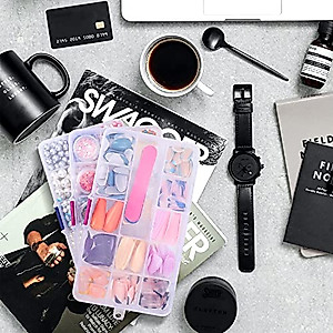 COSICS 3in1 Bead Organizer Storage Box, 66 Compartment Nail Rhinestone Clear Plastic Empty Container Case with Movable Divider, for Art Craft Hair Small Accessory Jewelry Diamond Charms Gem Makeup