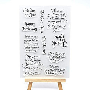 Welcome to Joyful Home 4pcs/Set Different Sentiments Rubber Clear Stamp for Card Making Decoration and Scrapbooking