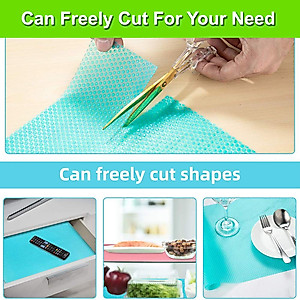 CYHomelife 8 Pack Fridge Shelf Mats,Shelf Liner Kitchen Drawer Mats, Refrigerator Liners with Waterproof Durable Fridge Table Place Mats for Cupboard, Cabinet, Drawer Liner 17.7 x 11.41 inches