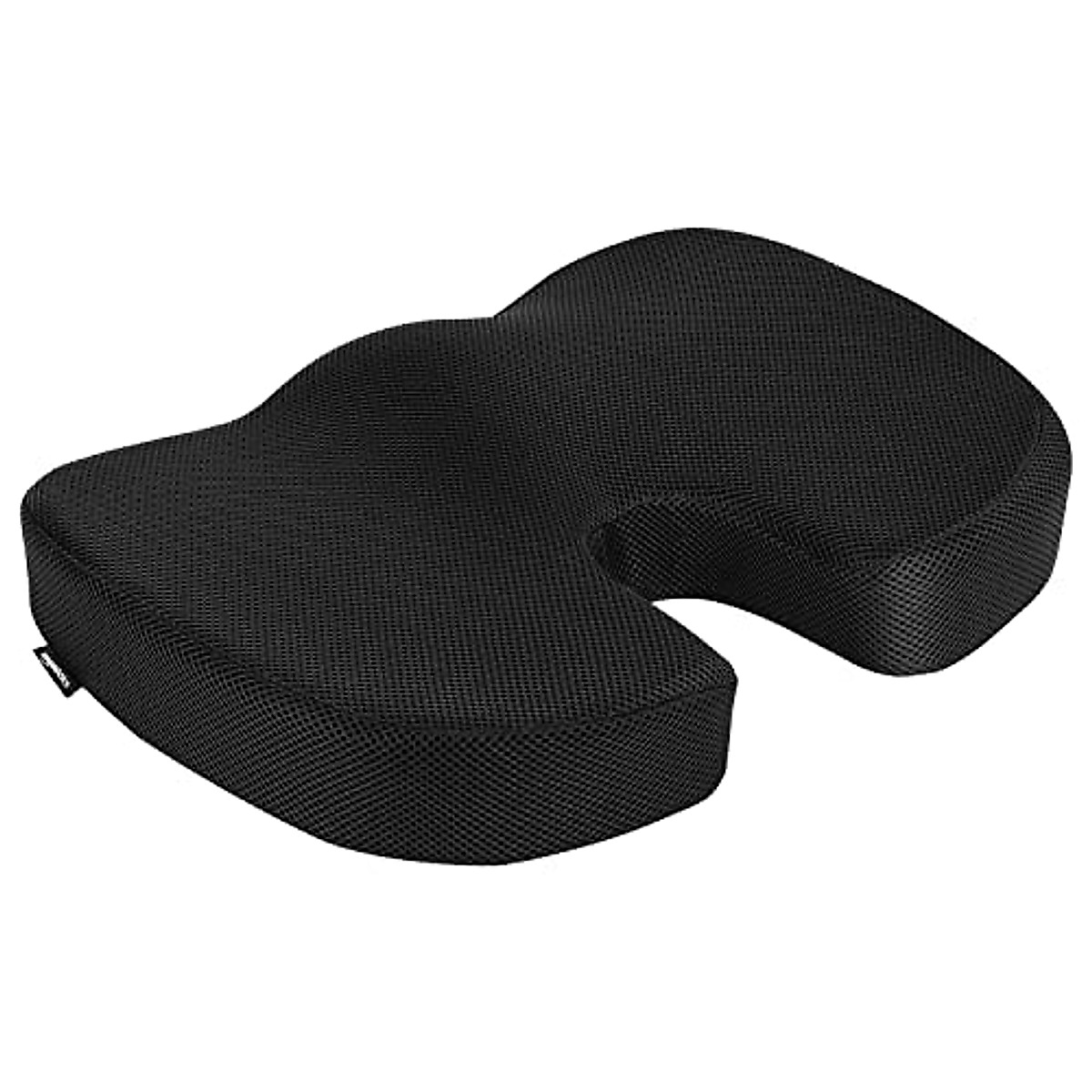 Amazon Basics Seat Cushion & Lumbar Support, Memory Foam, Black, 2-Pack