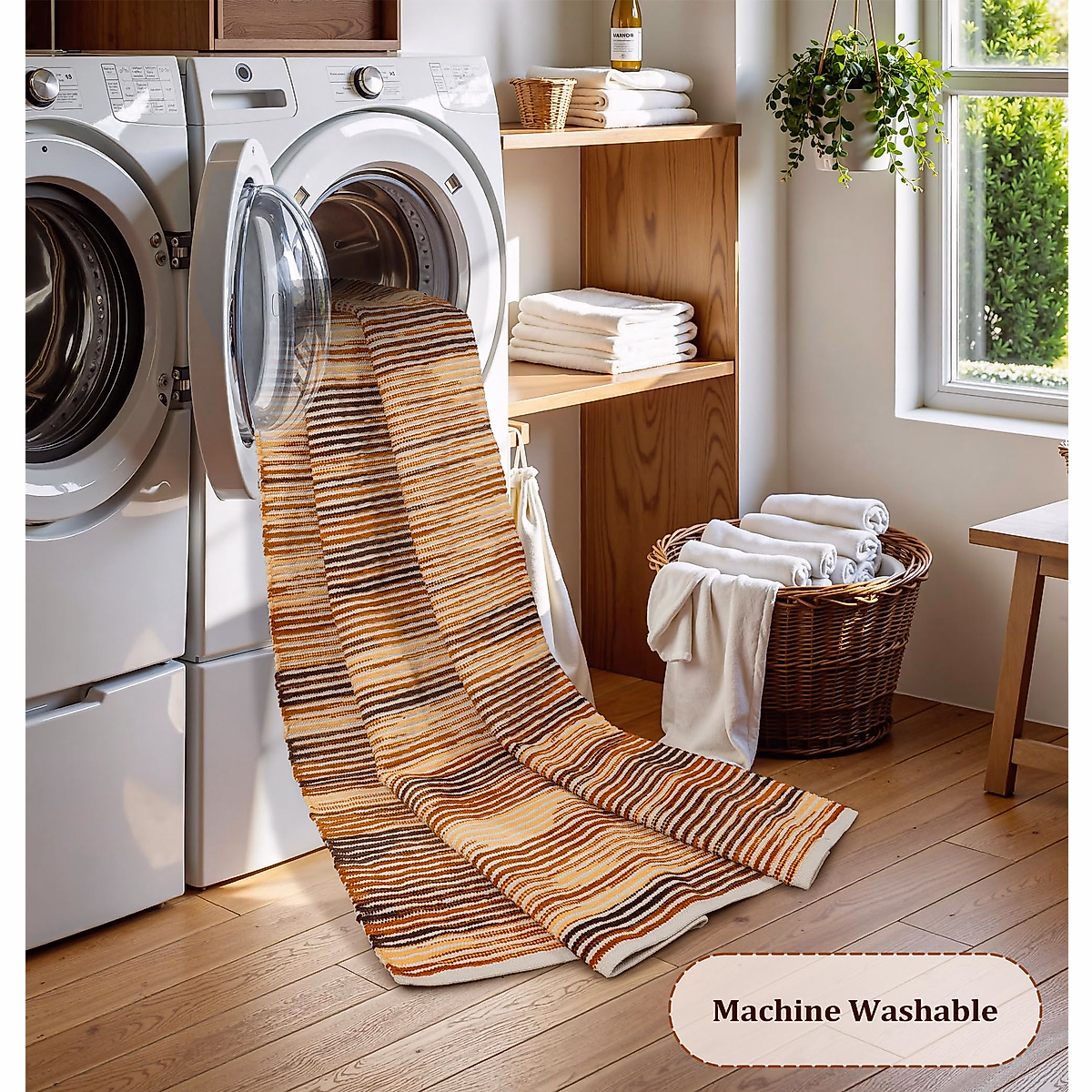 OJIA Indoor Door Mat 2'x3' Small Door Rugs for Entryway Washable Farmhouse Fall Bathroom Rug Kitchen Rug, Cotton Woven Entry Rug Front Door Mats Entrance Rustic Throw Rugs for Doorway Bedroom